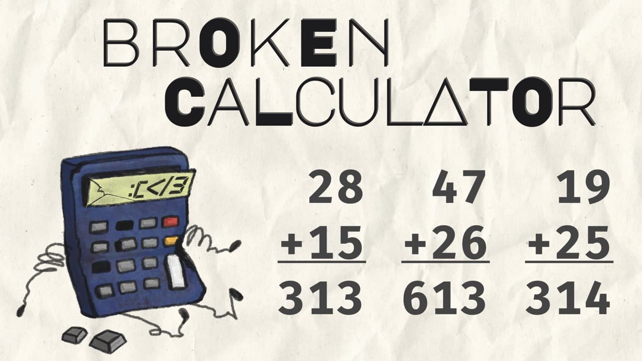 Broken Calculator: 2-Digit Addition ＊ Byrdseed.TV
